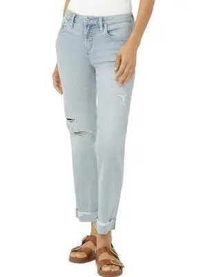 SILVER JEANS CO. Chelsea Cuffed Boyfriend Jeans - Paradise Cove
