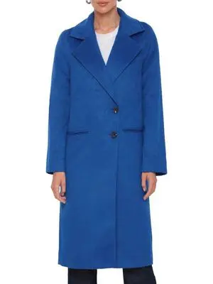 Avec Les Filles Single-breasted Notched Collar Coat - Lapis