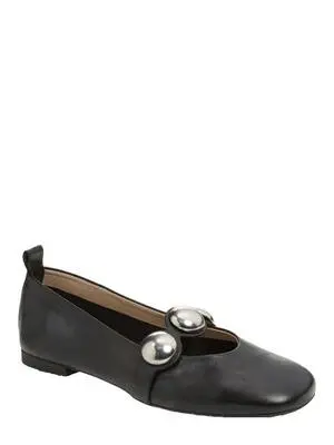 WONDERS Stud-embellished Leather Ballet Flats - Sauvage Black
