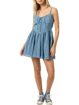 O'Neill Camden Embroidered Mini Dress - Provincial Blue