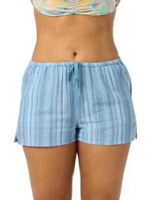 O'Neill Striped Drawstring Shorts - Chambray Blue