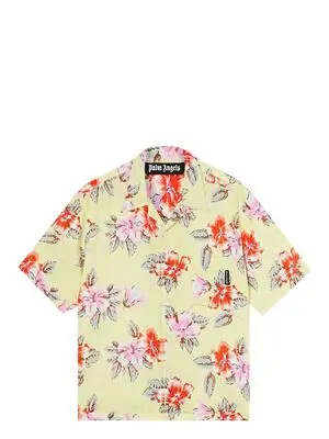 Palm Angels Hibiscus Print Bowling Shirt - Yellow