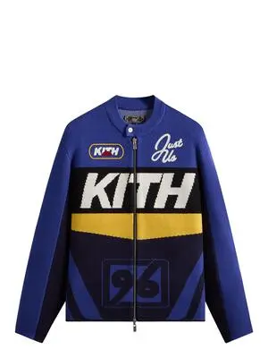 Kith Knit Moto Full Zip Jacket - Blue