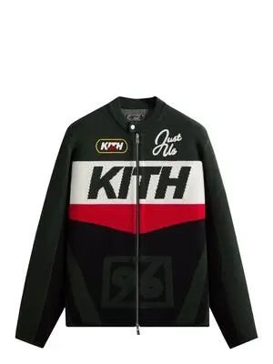 Kith Knit Moto Full Zip Jacket - Green