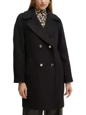 MORGAN Button Detailed Coat - Black