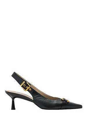 ALLSAINTS Hera Leather Heeled Slingback Courts - Black