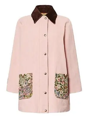 Valentino Garavani Floral-jacquard Pocket Denim Jacket - Old Rose