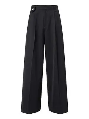 Simone Rocha Faux-pearl Embellished Wide-leg Trousers - Black
