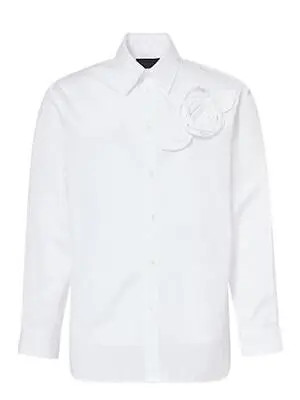 Simone Rocha Pressed Rosette Cotton Shirt - White
