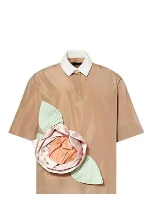 Simone Rocha Rugby Pressed Rosette Woven Shirt - Toffee/multi