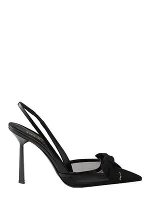 Prada Mesh Slingback Pumps - Black