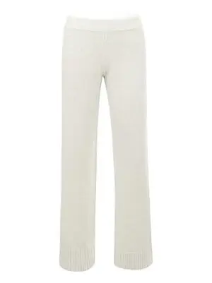 House Of Cb Lara Straight-leg Merino-wool Trousers - Ivory