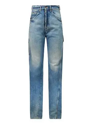 MAISON MARGIELA Patch-pocket Straight-leg Denim Jeans - Light Blue Indigo