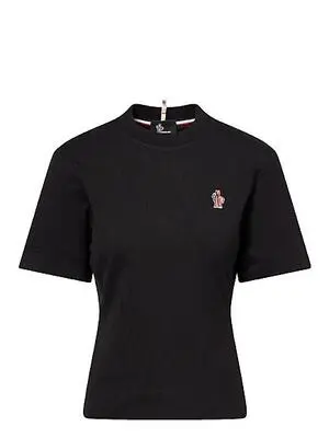 Moncler Logo-patch Cotton T-shirt - Black