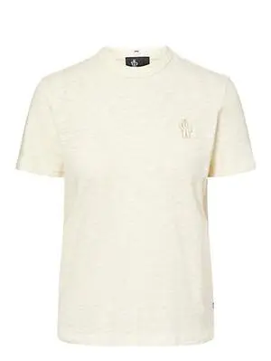 Moncler Logo-embroidered Cotton T-shirt - Ivory