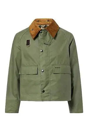 Barbour Spey Cropped Waxed-cotton Jacket - Light Moss