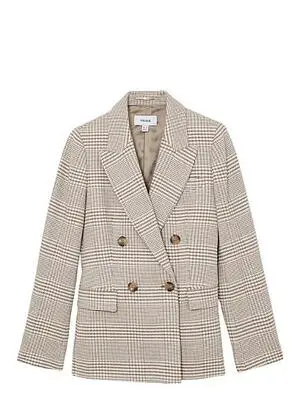 REISS Maxwell Checked Double-Breasted Blazer