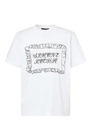 Simone Rocha Pillowcase Graphic-print Cotton T-shirt - White/black
