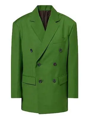Issey Miyake Palindrome Single-breasted Wool-blend Blazer - Dark Green