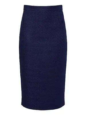 Roland Mouret Boucle-knit Midi Skirt - Navy