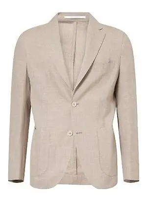 Eleventy Notch-lapel Wool-blend Jacket - Beige
