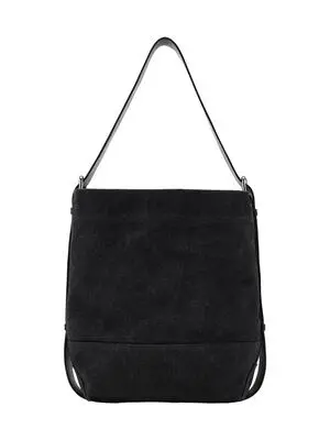 LEMAIRE Belted Tie-dye Cotton Canvas Small Tote - Black