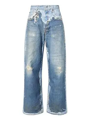 Acne Studios 1981 L'oeil Skeleton Wide-leg Denim Jeans - Mid Blue