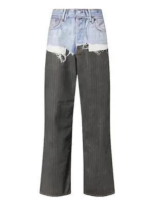 Acne Studios 1981 L'oeil Pinstripe Wide-leg Jeans - Blue/black