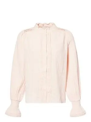 ME+EM Cheesecloth Cotton Blouse - Blush Pink