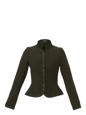 Lena Hoschek Fritzi Walkjanker Virgin Wool Jacket - Dark Green