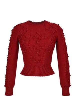 Lena Hoschek Liesl Virgin Wool Pullover - Burgundy