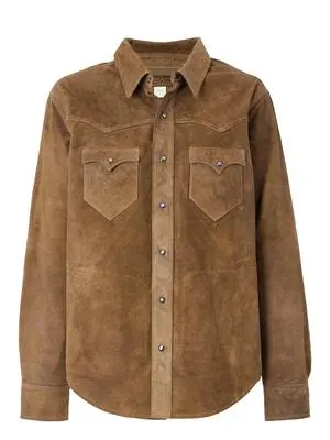 Ralph Lauren Willet Suede Shirt Jacket - Brown