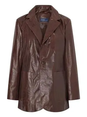 Polo Ralph Lauren Glossed-leather Blazer - Brown