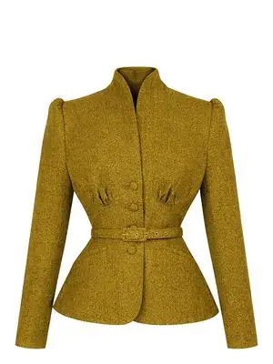 Lena Hoschek Love Letter Virgin Wool Jacket Yellow