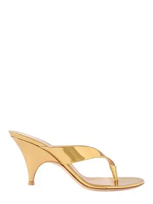 GIANVITO ROSSI 70 Mirrored-leather Sandals - Gold