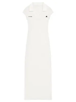 COURREGES Long Sports Shirt Dress - White