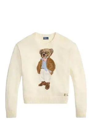 Polo Ralph Lauren Cotton Bear Sweater - Parchment Cream