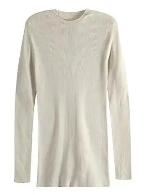 Rick Owens Ribbed Round Neck Top - Sand