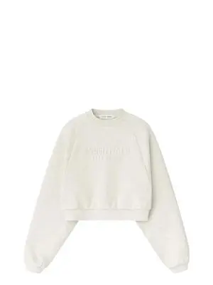 Fear Of God Essentials Embossed 90's Raglan Crewneck Sweatshirt - Oatmeal Heather