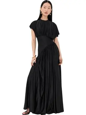 Rabanne Ruched Maxi Dress - Black