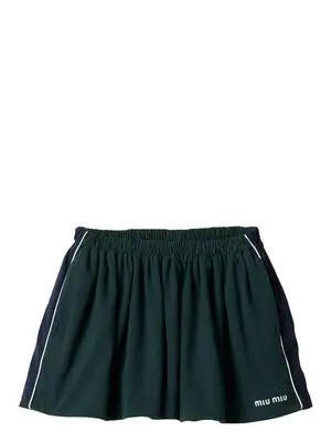 Miu Miu Cotton Jersey Miniskirt - Bottle Green/blue