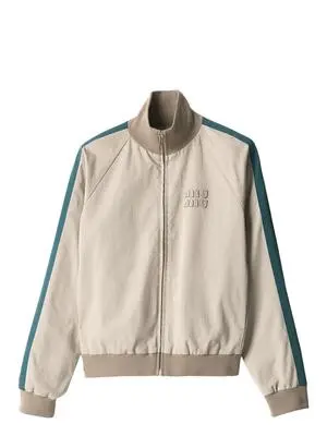 Miu Miu Washed Twill Blouson Jacket - Khaki/green