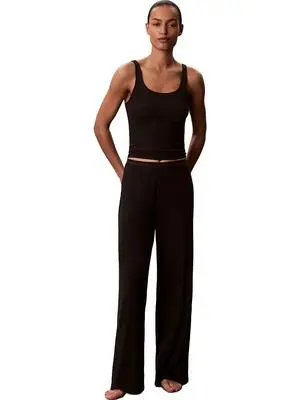Calvin Klein Modal Stretch Wide Leg Pants - Black