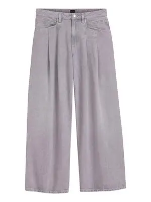 BOSS Relaxed-fit Wide-leg Jeans - Light Grey