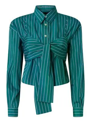 Pinko Striped Tie-front Shirt - Green