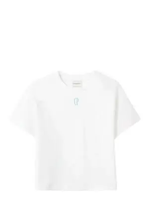 Claudie Pierlot Embroidered Cotton T-shirt - White