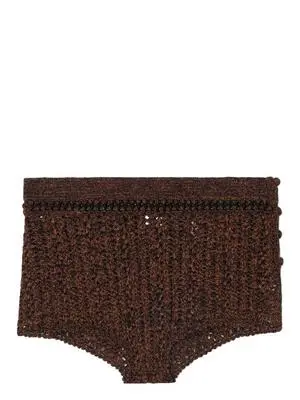 Burberry Crochet Mouliné Cotton Hot Pants - Black/red