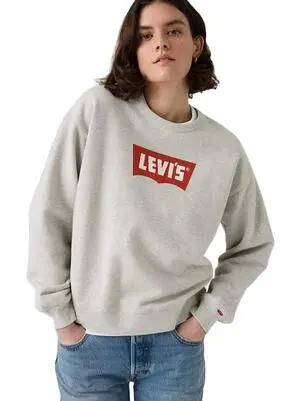 LEVI'S Graphic Iconic Heritage Crewneck Sweatshirt - Heather Gray
