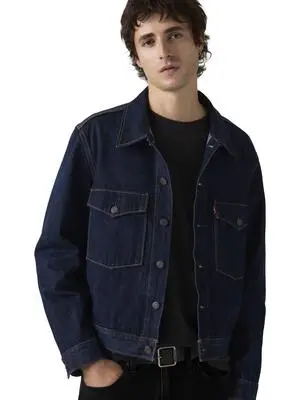 LEVI'S Embarcadero Station Trucker Jacket - Dark Indigo Flat