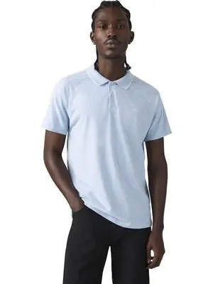LEVI'S Shoreline Tech Polo Shirt Stripe Niagara Mist Heather